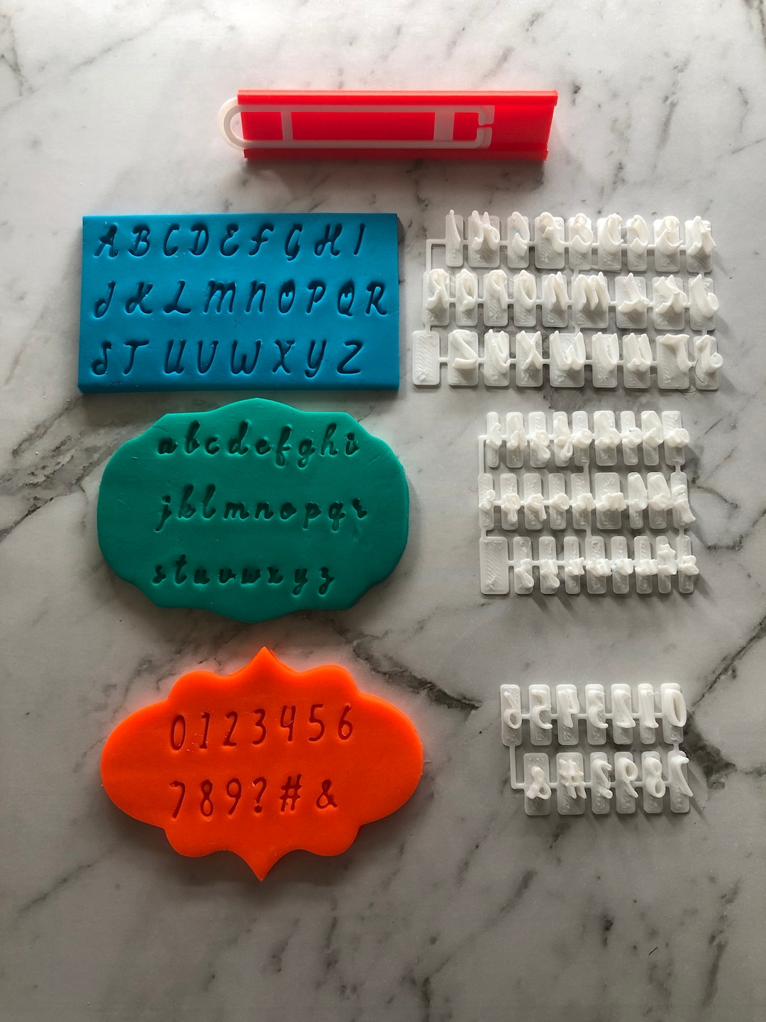 Small Cursive Style Font Cookie Fondant Stamp Set - Etsy