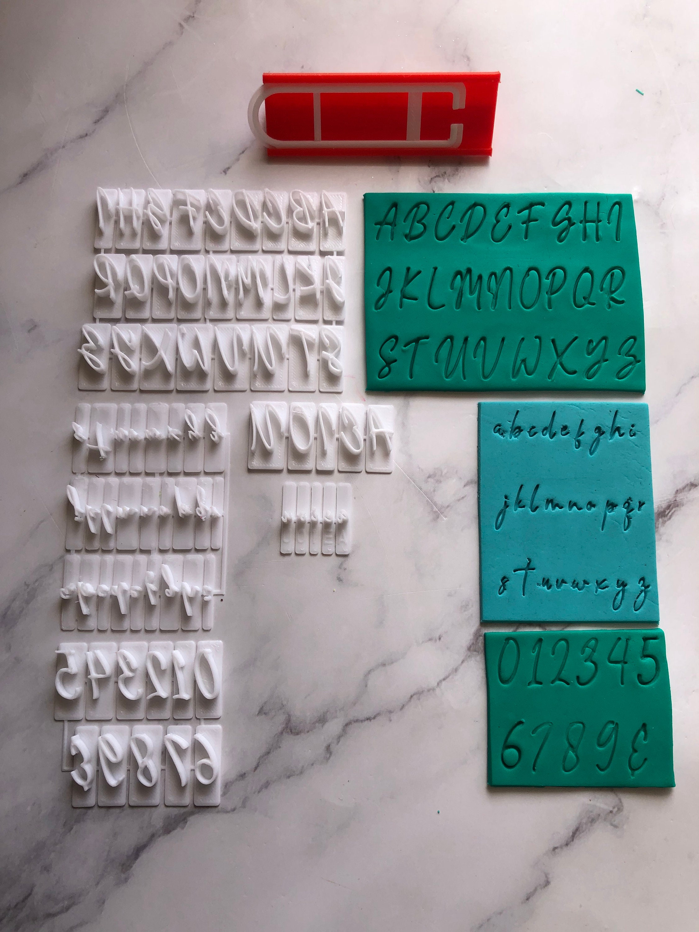 Signature Style Font Cookie Fondant Stamp Set - Etsy Australia