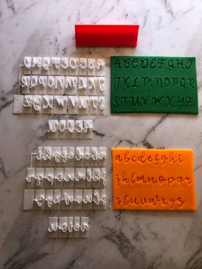 Cursive Style Large Font Cookie Fondant Stamp Set - Etsy