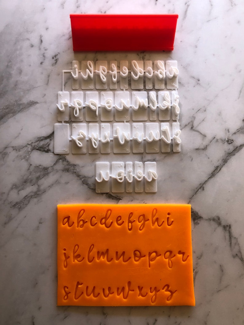 Cursive Style Large Font Cookie Fondant Stamp Set - Etsy