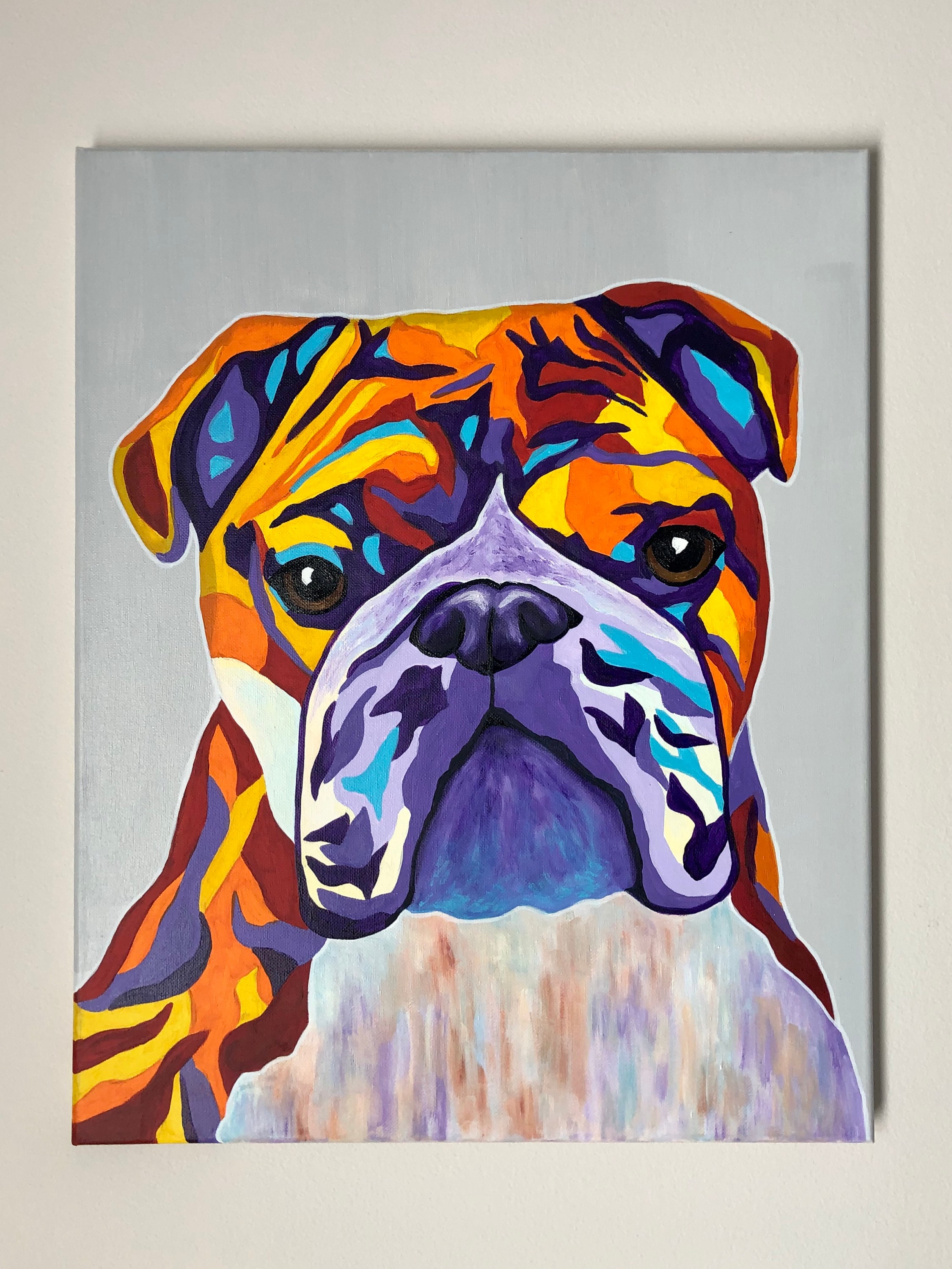 Original Acrylic Bulldog Painting, 16 X 20 - Etsy