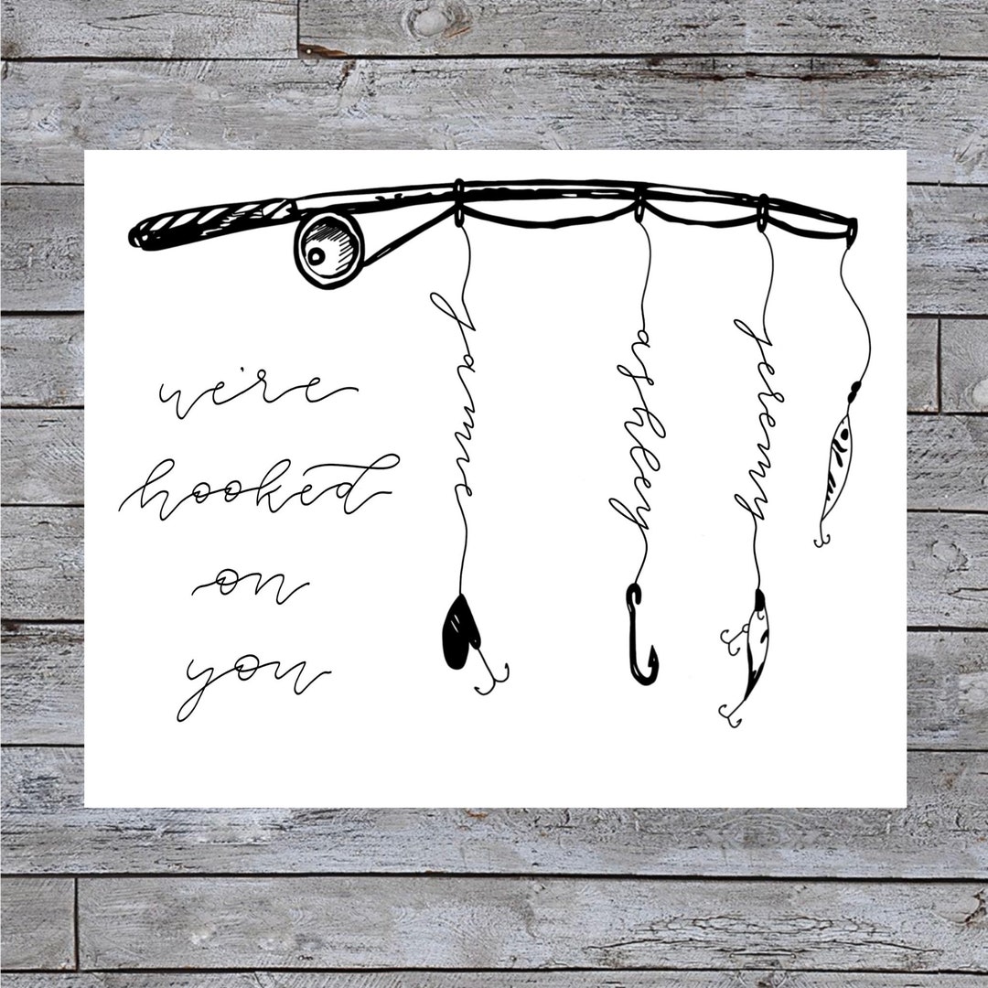 Fishing Hook Family Names Gift - Etsy