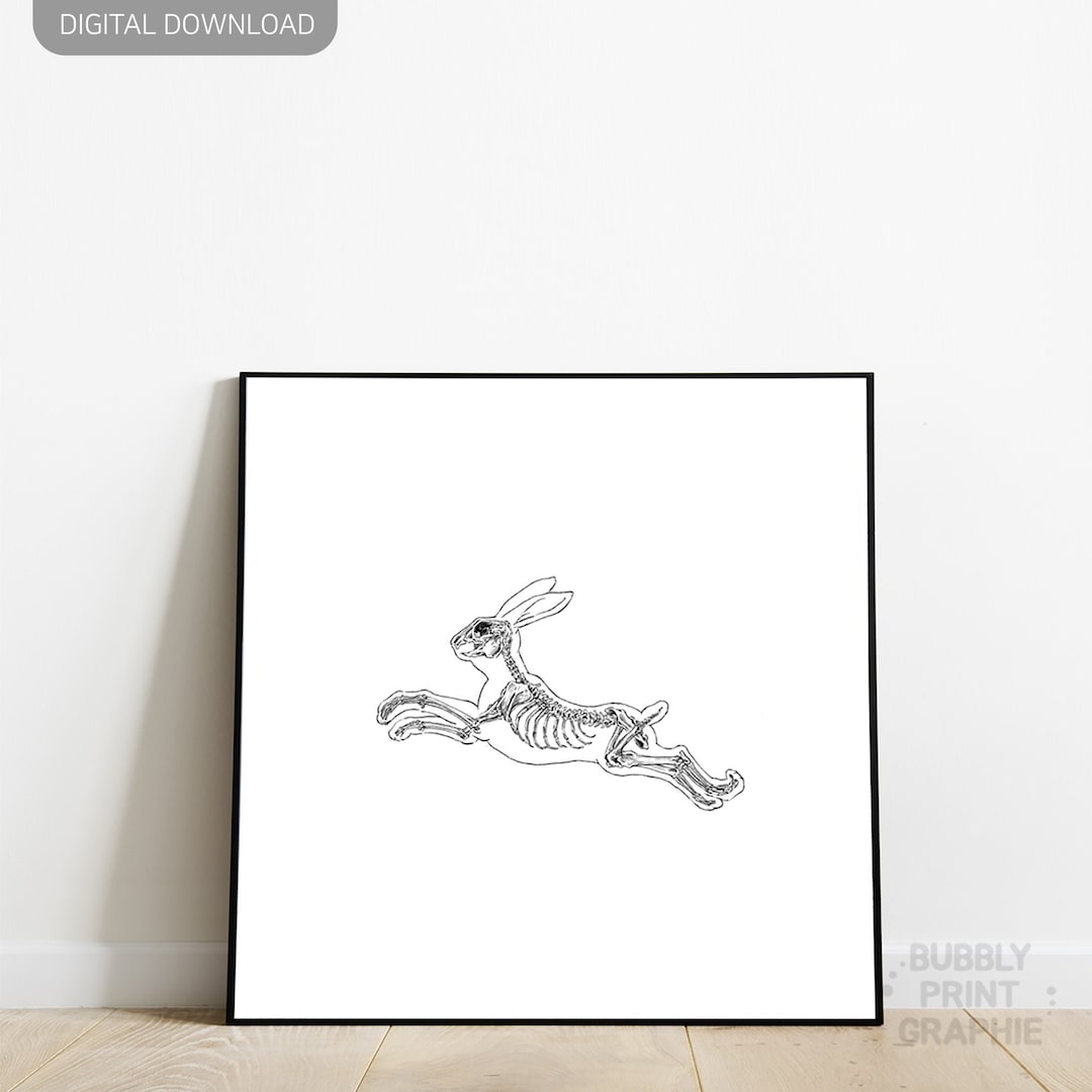 Skull Poster, Wall Art Prints, Skull Wall Art, Rabbit Poster, Halloween ...