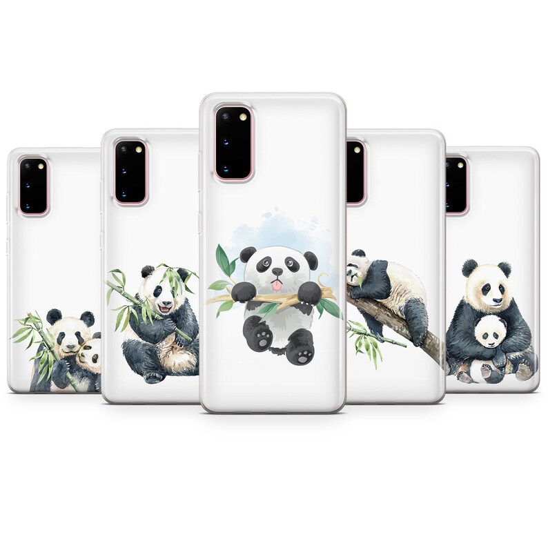 Cute Watercolor Panda Gel Phone Case for iPhone SE 5 6 7 8 12 11 13 14 ...