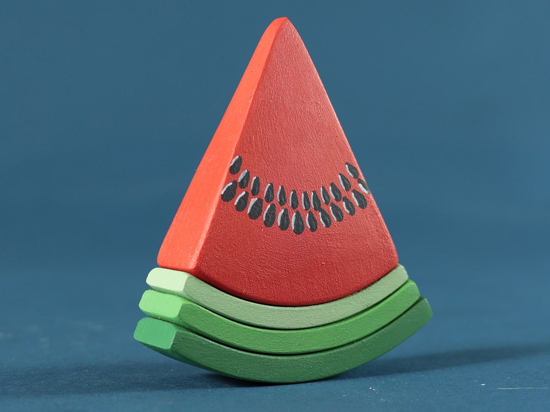 Wooden Watermelon Educational Stacking Fruit Toy | Manipulative Toddler ...