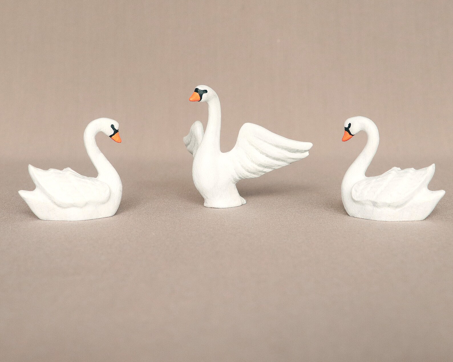Swan Wooden Toy Decorative Swan Wooden Swans Family Bird | Etsy