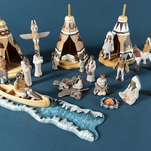 Native American People Handmade Wooden Toy, Indigenous American, Open ...