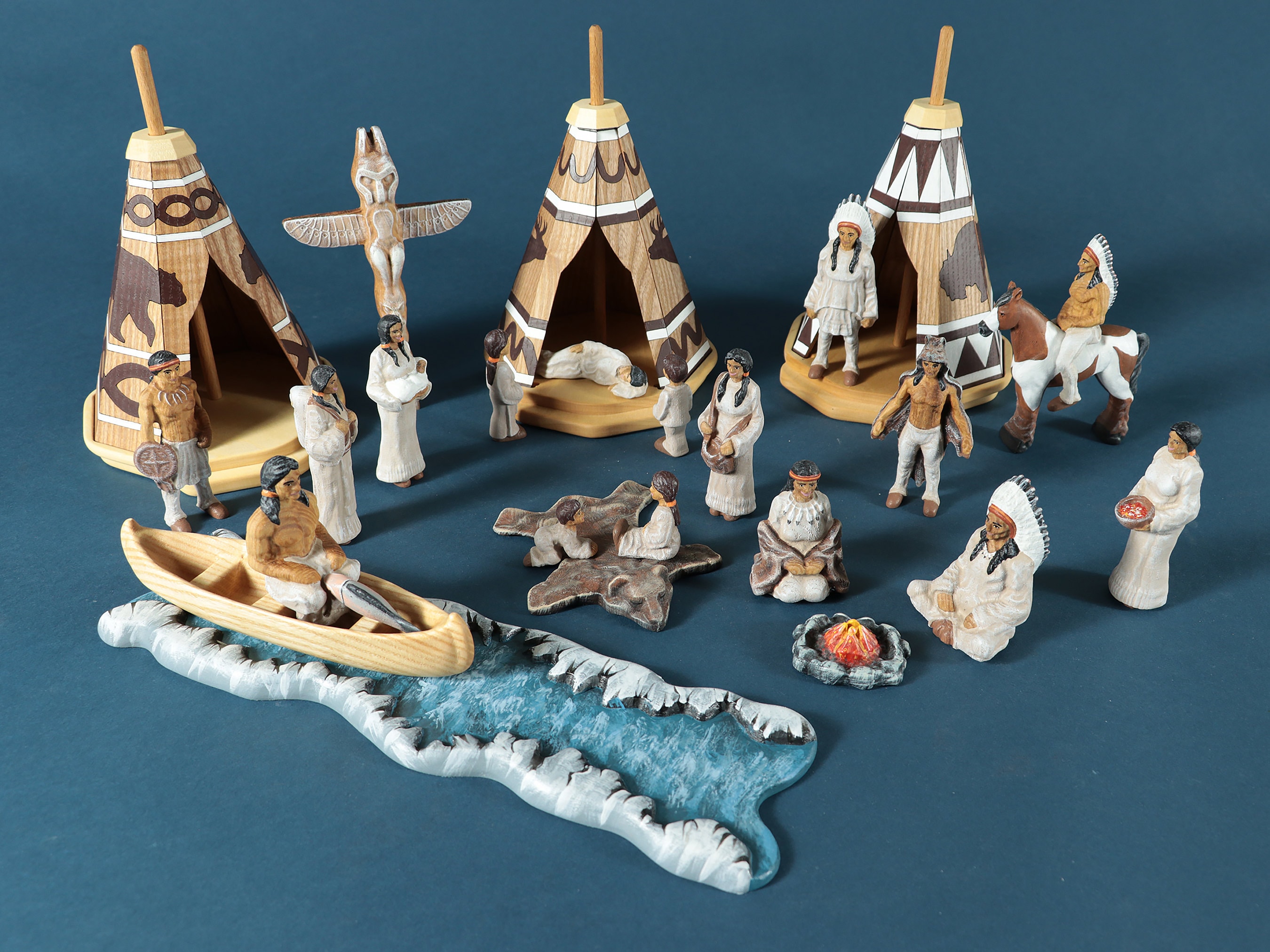 Native American Handmade Wooden Toy Open Ended Play Indigenous American Set Unique Teepee Totem Gift for Kids Etsy Canada