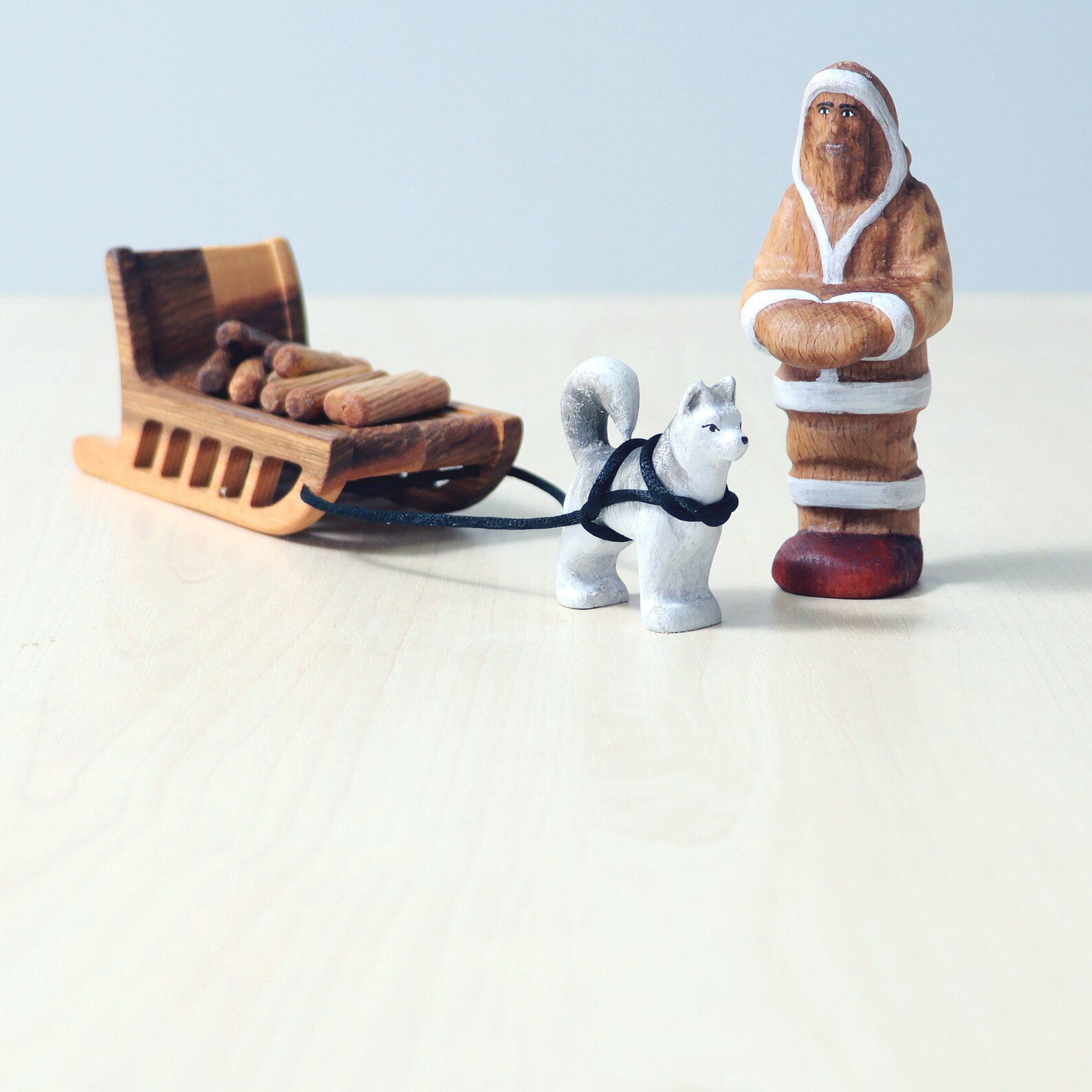 Wooden Inuit People Wooden Eskimo Figures Hand Made Toy - Etsy