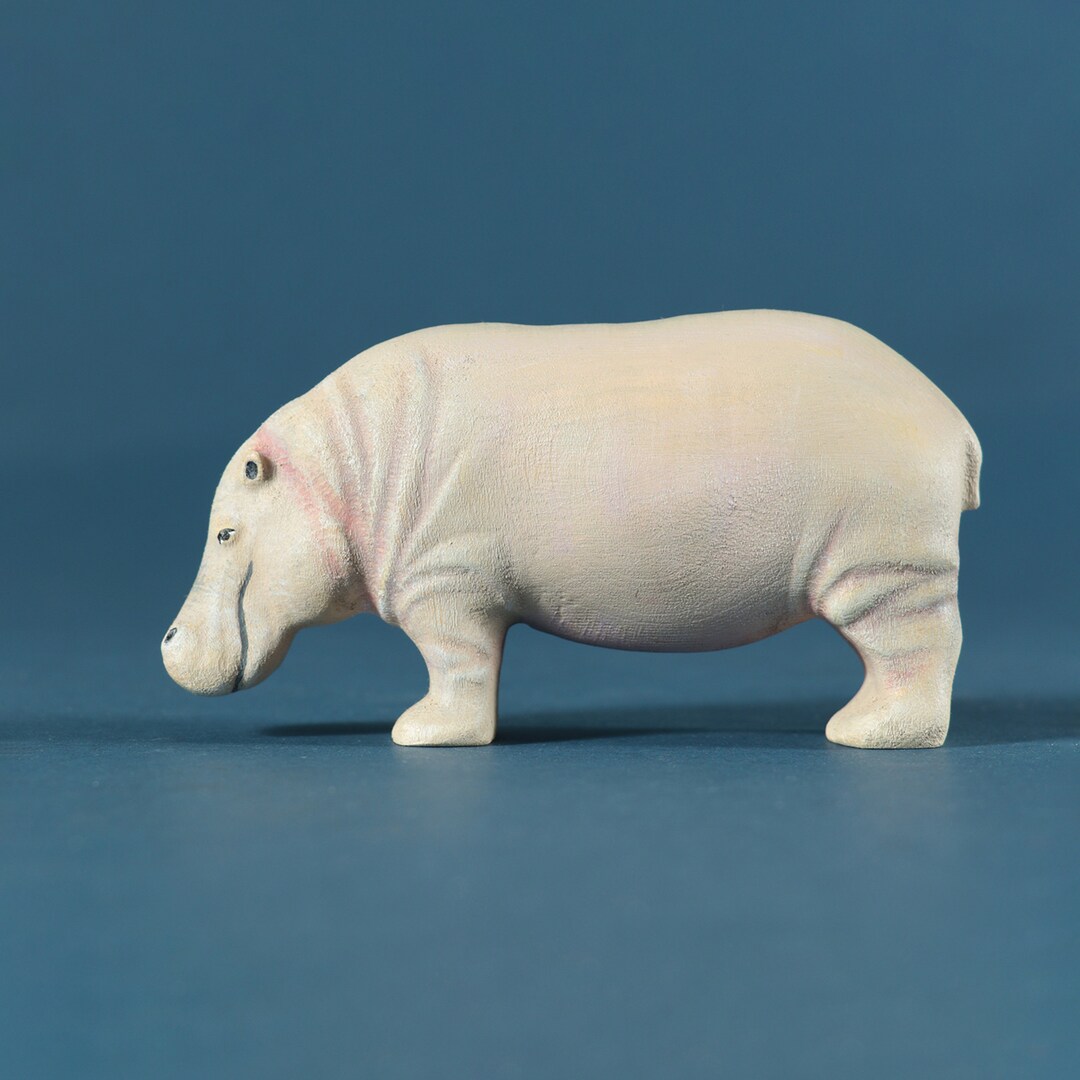 Hippopotamus Wooden Toy, Handcrafted Hippo, Playful Delight Inspired by ...