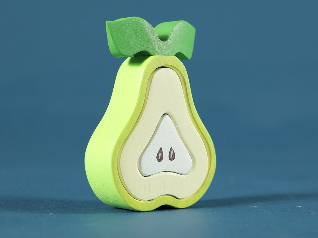 Wooden Pear Educational Stacking Fruit Toy | Manipulative Toddler Toys ...