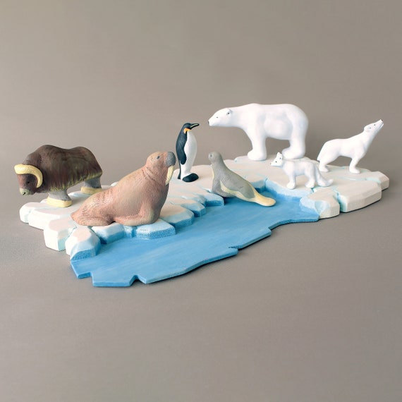 Arctic Animals Wooden Figurine Toy Collectible Polar Animals Waldorf Toys Gift for Kids Etsy Canada