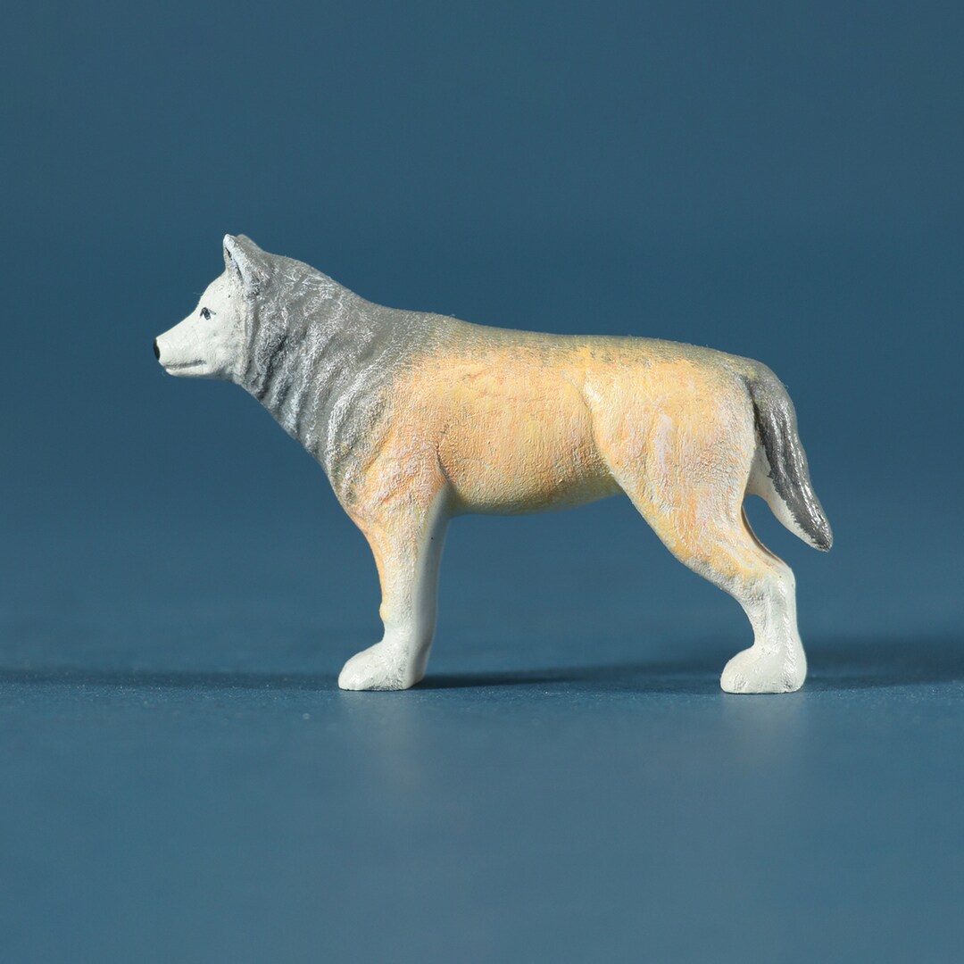 Wooden Wolf Collectible Toy Figurine, Woodland Animals, Waldorf and ...