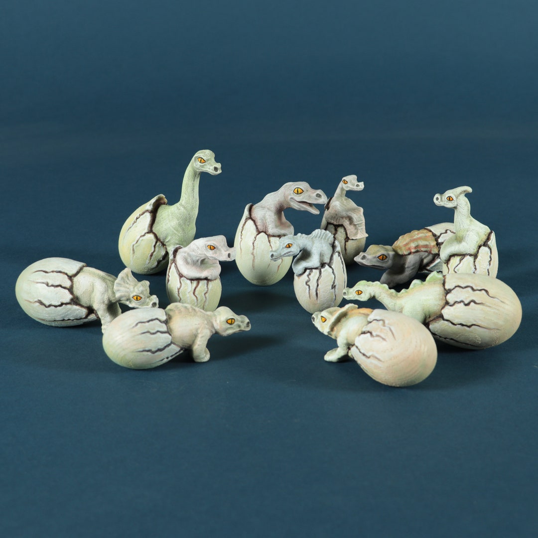 Wooden Hatching Dinosaurs Egg Toy SET, Jurassic Animals, Gift for ...