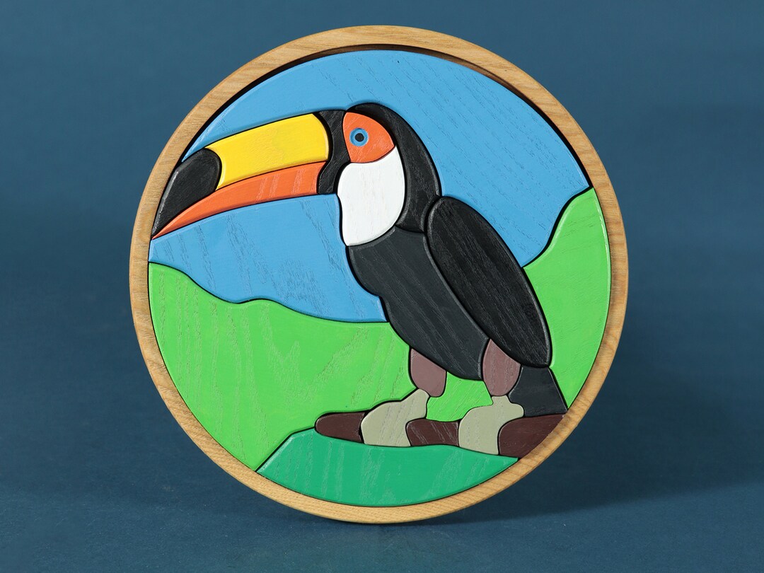 3D Toucan Puzzle: Montessori Ash Wood Toy - Etsy