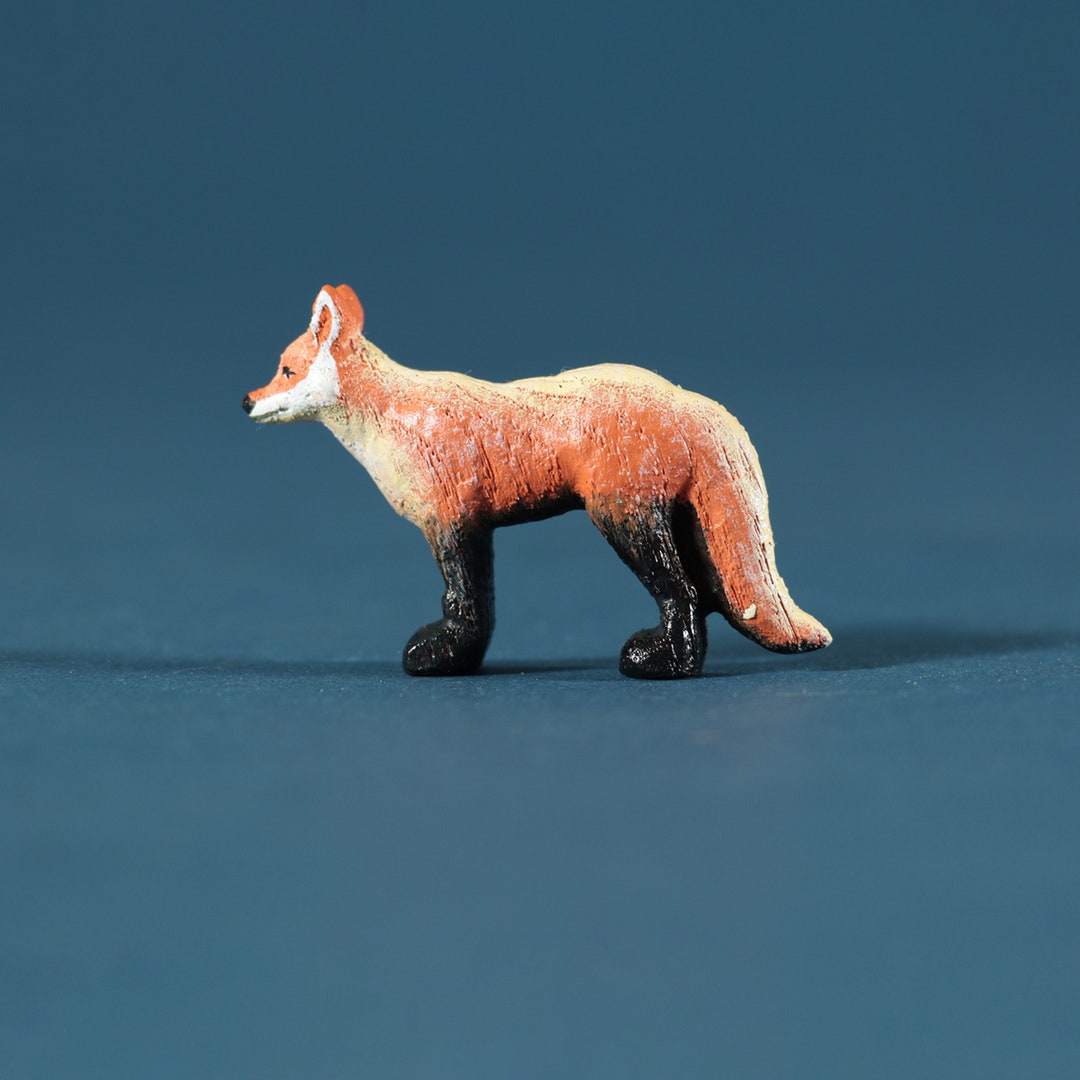 Handmade Ash Wood Fox Toy: Woodland Animal Collectible - Etsy
