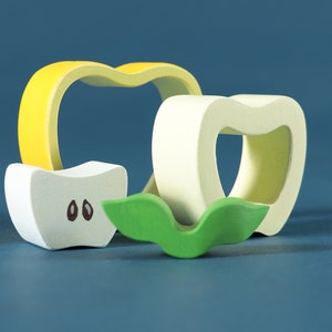 Wooden Fruits Educational Stacking Toy Set Manipulative - Etsy