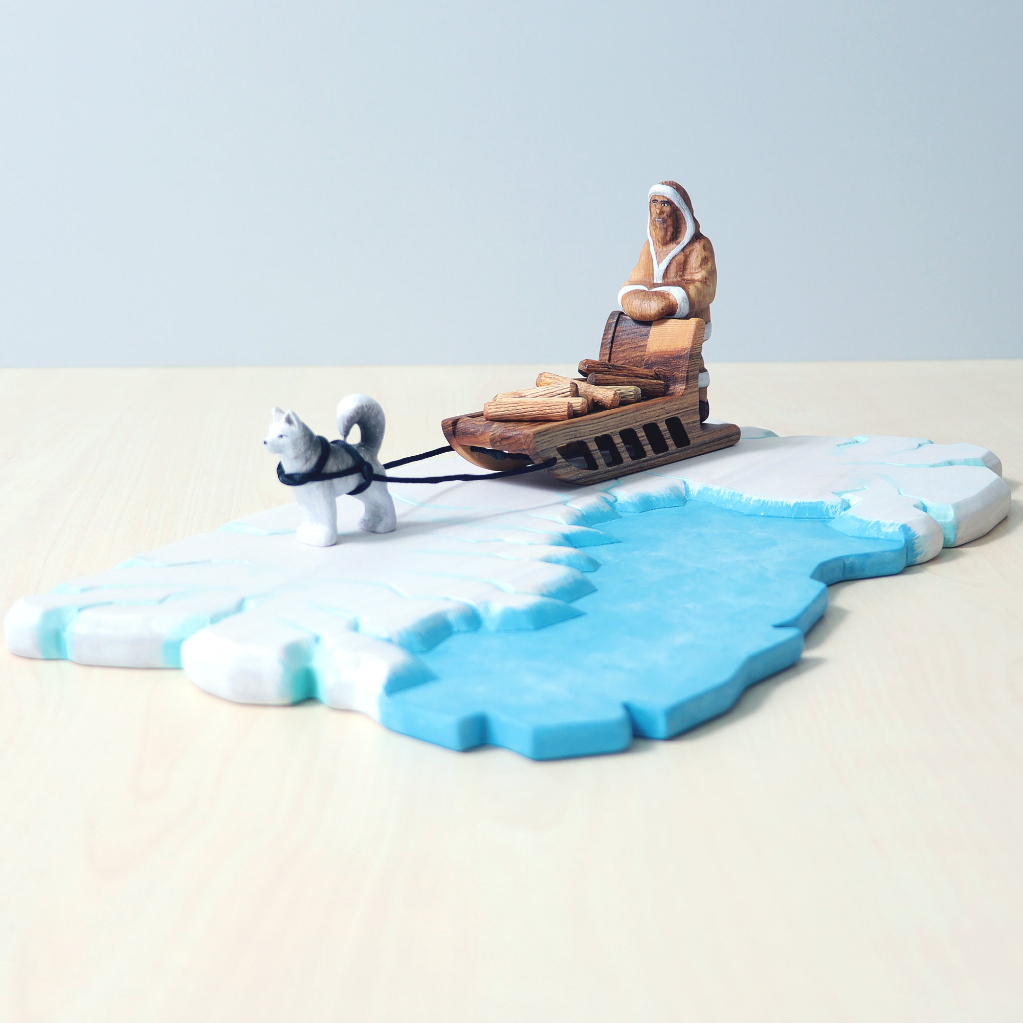 Handmade Wooden Inuit People Playset: Arctic Eskimo Adventure Toy - Etsy