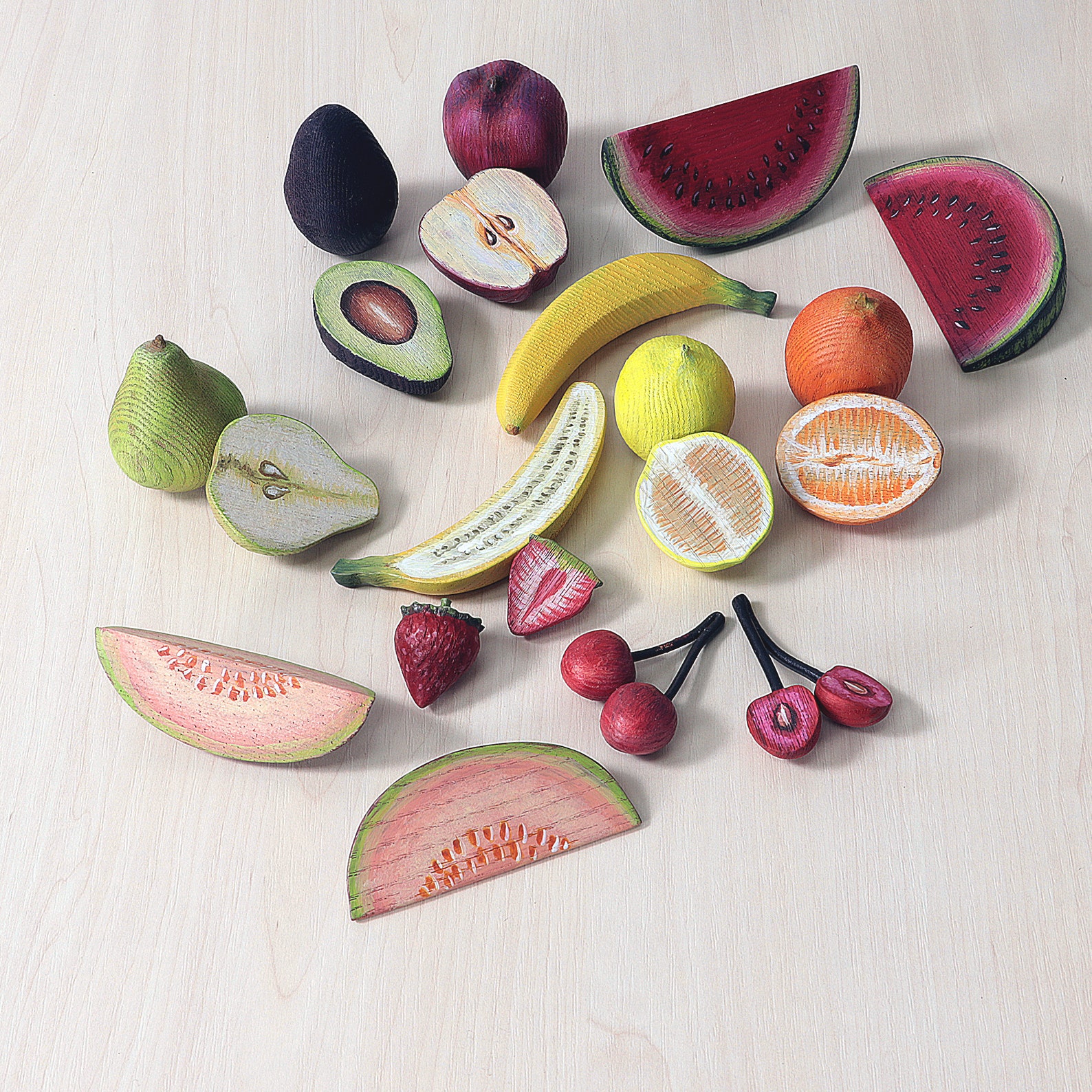 Wooden Fruits SET Pretend to Play Fruits Toys Play Food Set - Etsy