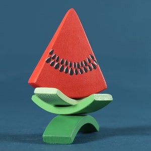 Wooden Watermelon Educational Stacking Fruit Toy | Manipulative Toddler ...