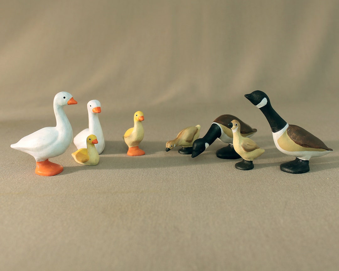 Wooden Goose Toy, Waldorf Toys, Geese Family, Canadian Goose, Domestic ...