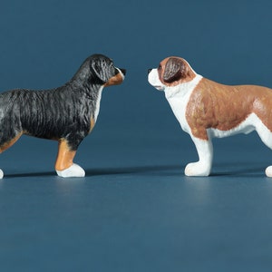 Saint Bernard Dog Wooden Toy, St Bernard Toy Figurine, Collectible ...