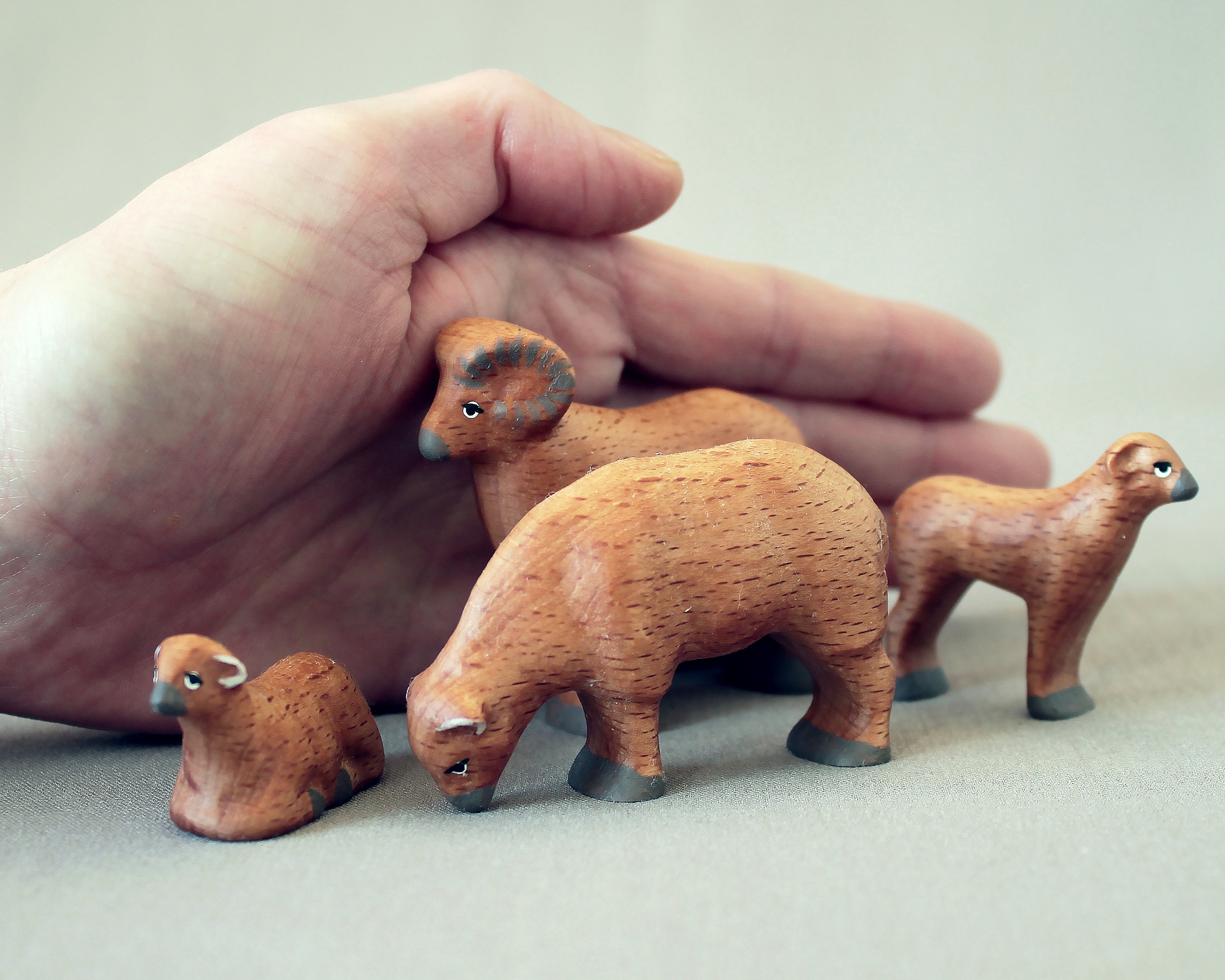 Wooden Toy SHEEP Ram Figurine Wooden Lamb Handmade Toys | Etsy