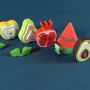 Wooden Watermelon Educational Stacking Fruit Toy | Manipulative Toddler ...