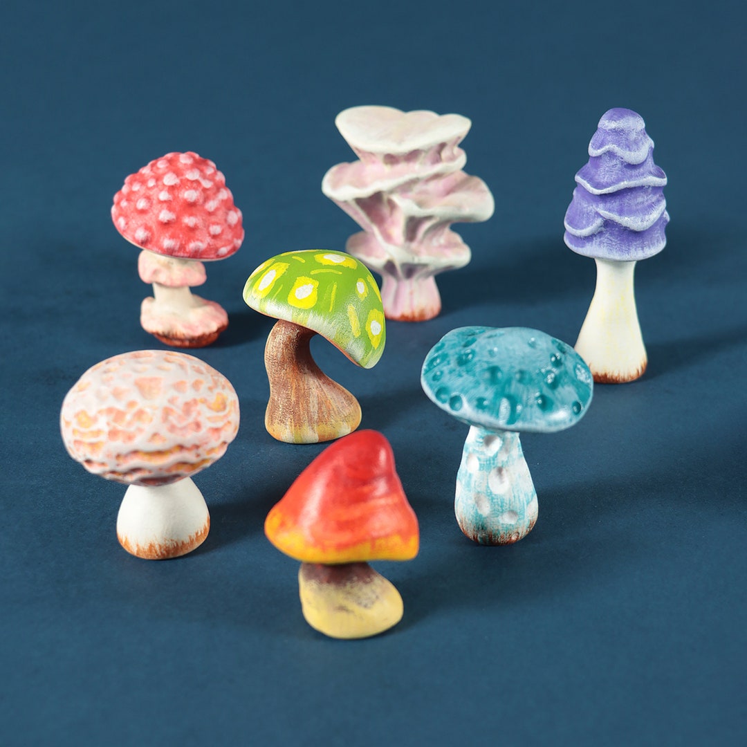 Wooden MUSHROOMS, Waldorf Toys, Wooden Toadstools, Handmade Toys ...