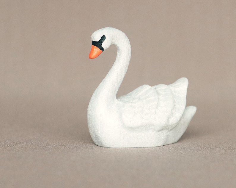 Swan Wooden Toy Decorative Swan Wooden Swans Family Bird | Etsy