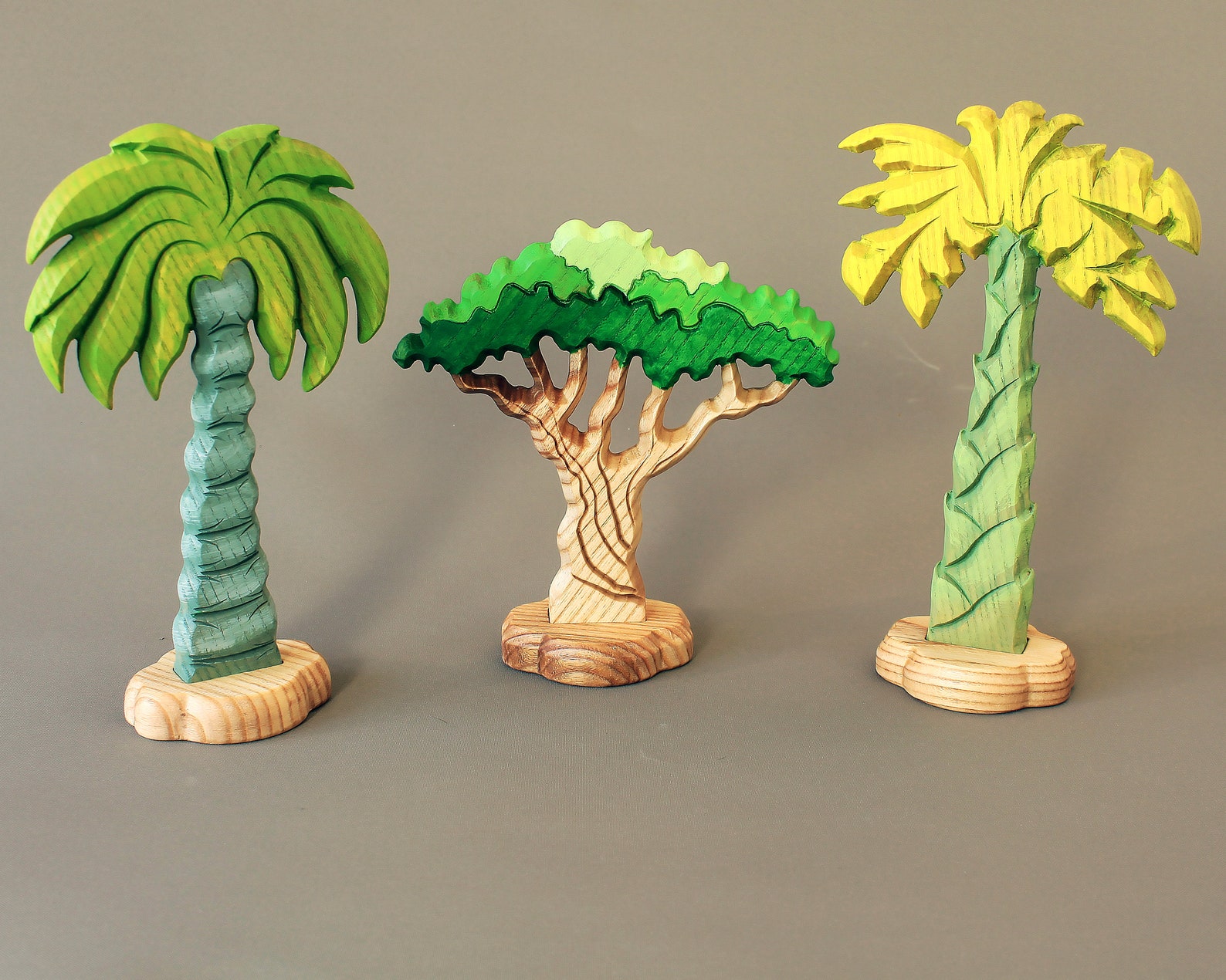 Wooden Trees Waldorf Toys Palm Banana Japanese Ornaments - Etsy