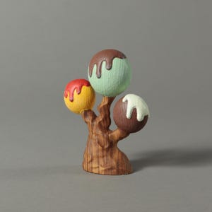 Candy Trees Waldorf Inspired Wooden Toy, Hand-painted Wooden Tree ...