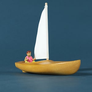 Wooden Sailboat Toy, Wood Sailing Vessel, Handmade Toys, Wooden Boat ...
