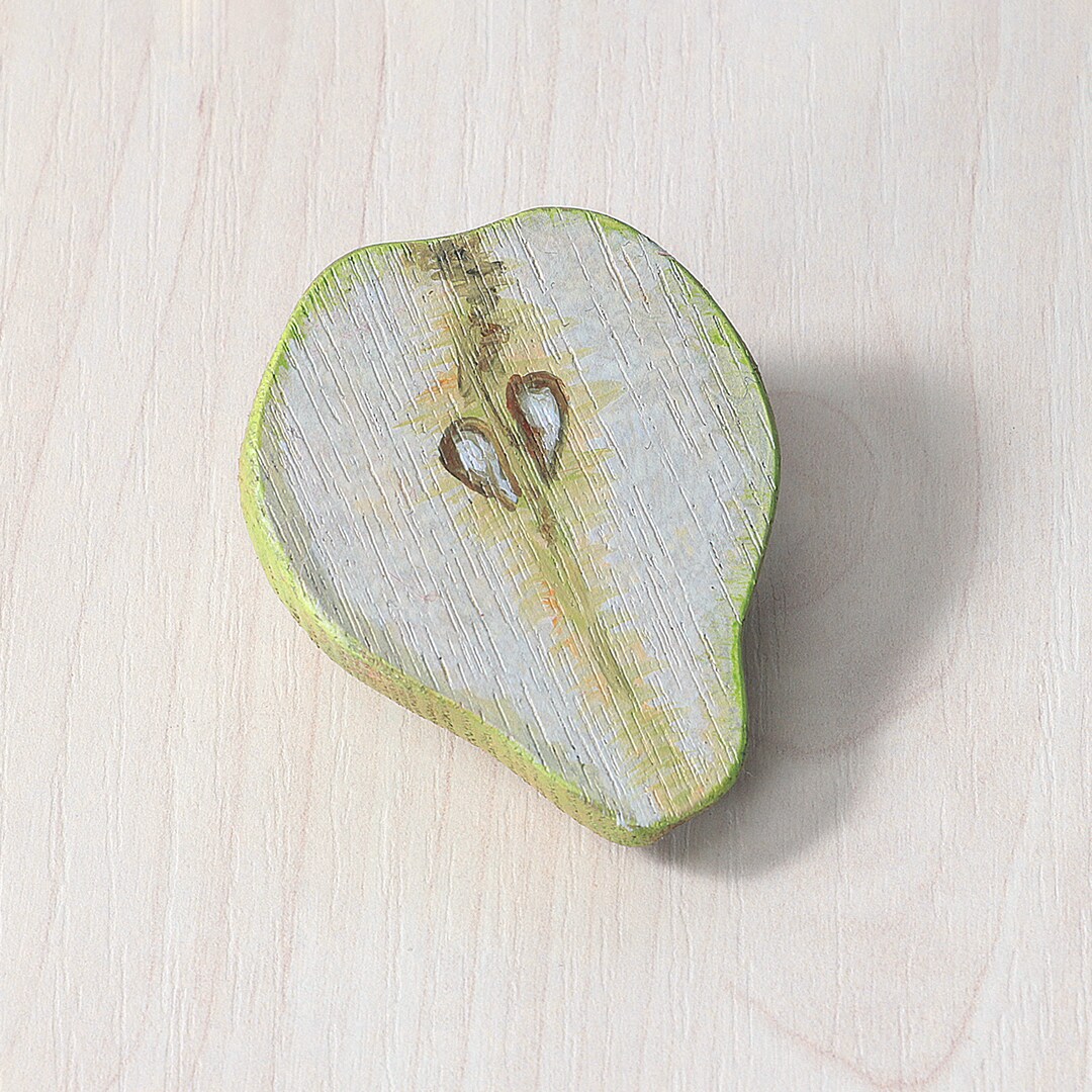 Wooden Pear Slice: Montessori Play Food, Waldorf Toy - Etsy