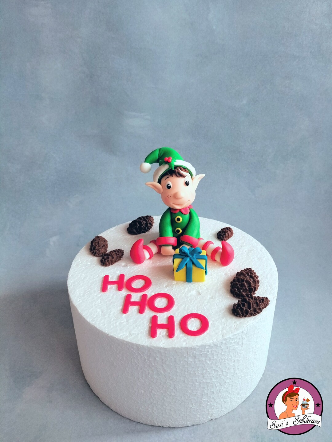 Fondant Christmas Elf Cake Topper, Fondant Christmas Elf, Cake ...