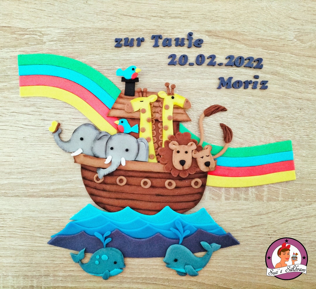 Fondant Arche Noah, Cake Topper, Taufe, Arche Noah Taufe, Schiff ...