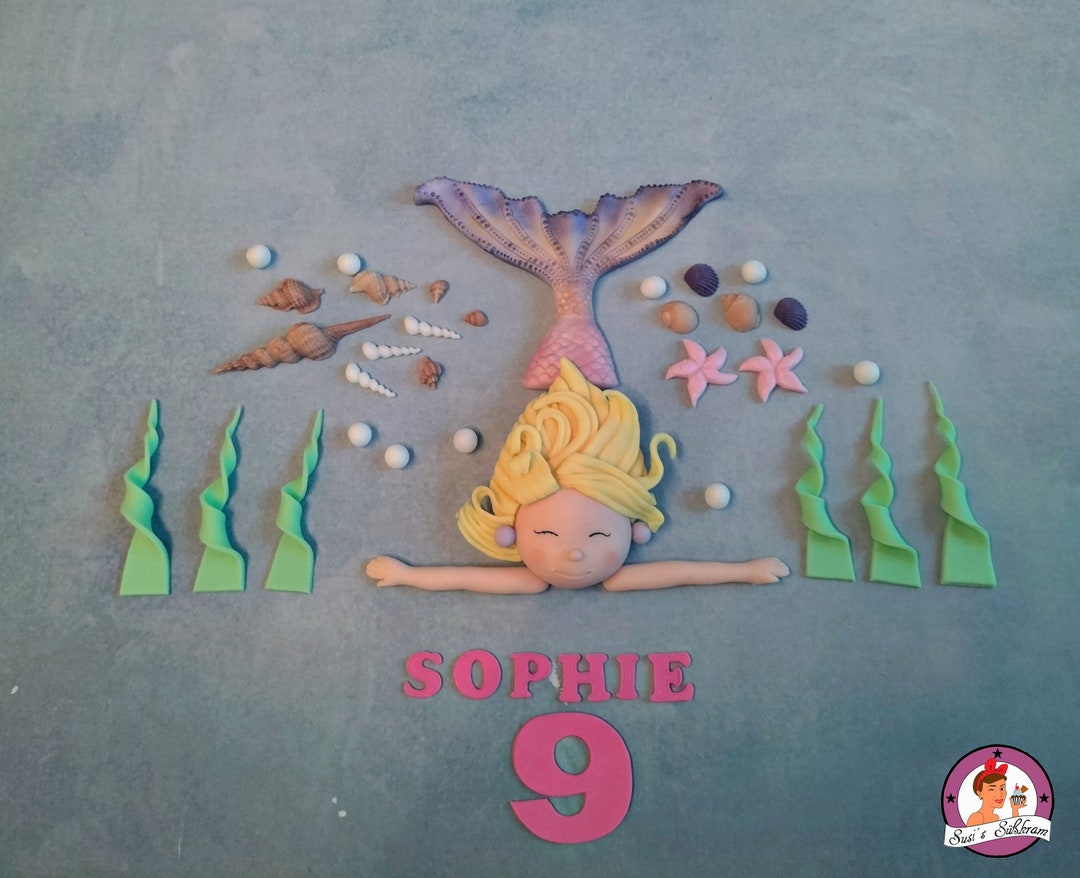Cake Figures Decoration Mermaid Mermaid Children's Birthday Cake Topper ...