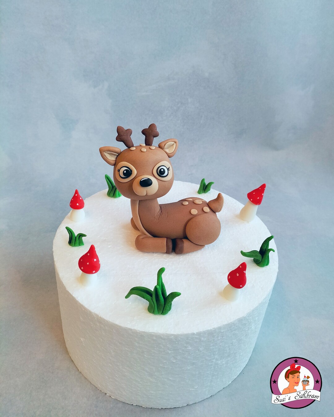 Fondant Figures, Deer Cake Topper, Cute Deer Set With Name Personalized ...
