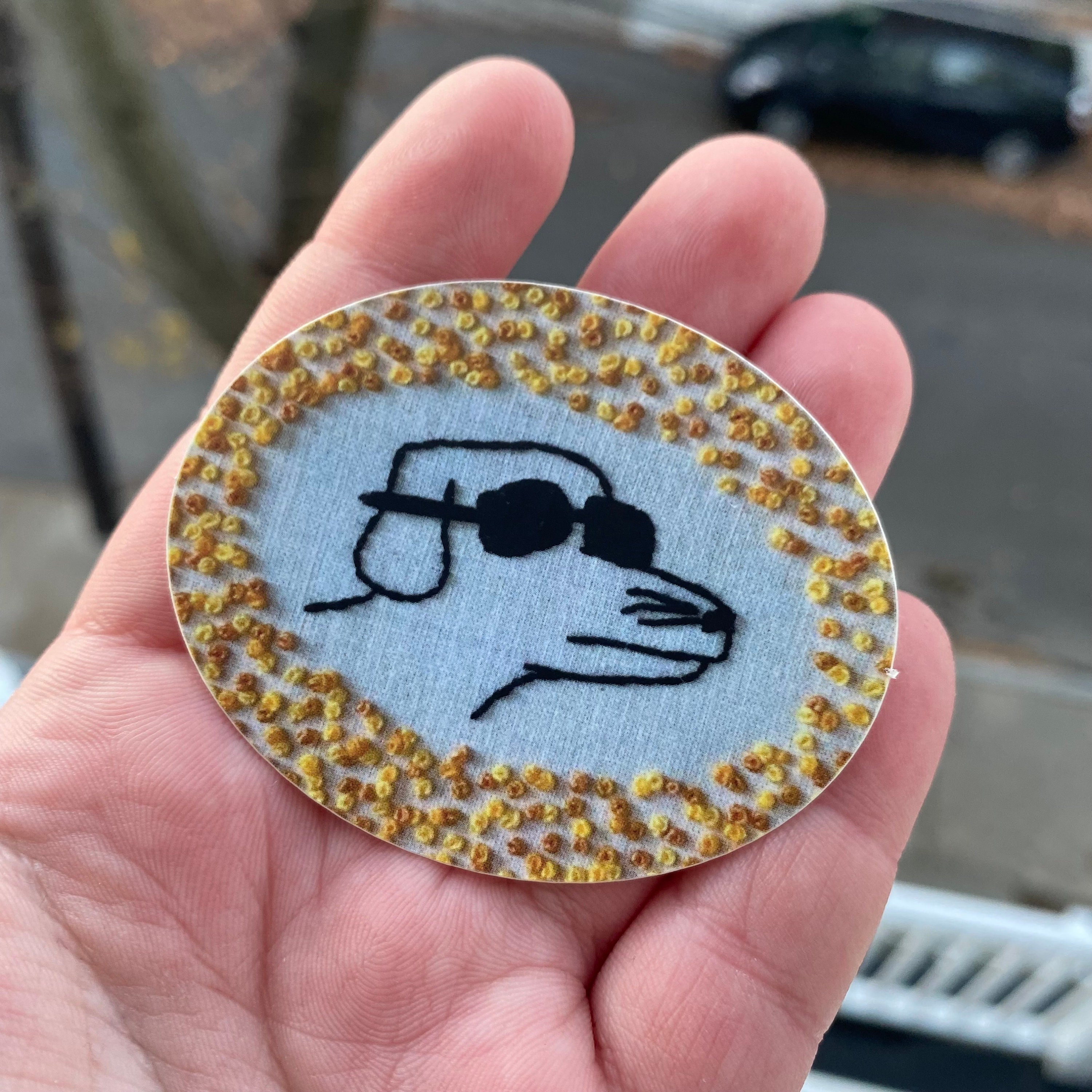 2 Oval Modern Baseball Dog Logo STICKER Yellows | Etsy