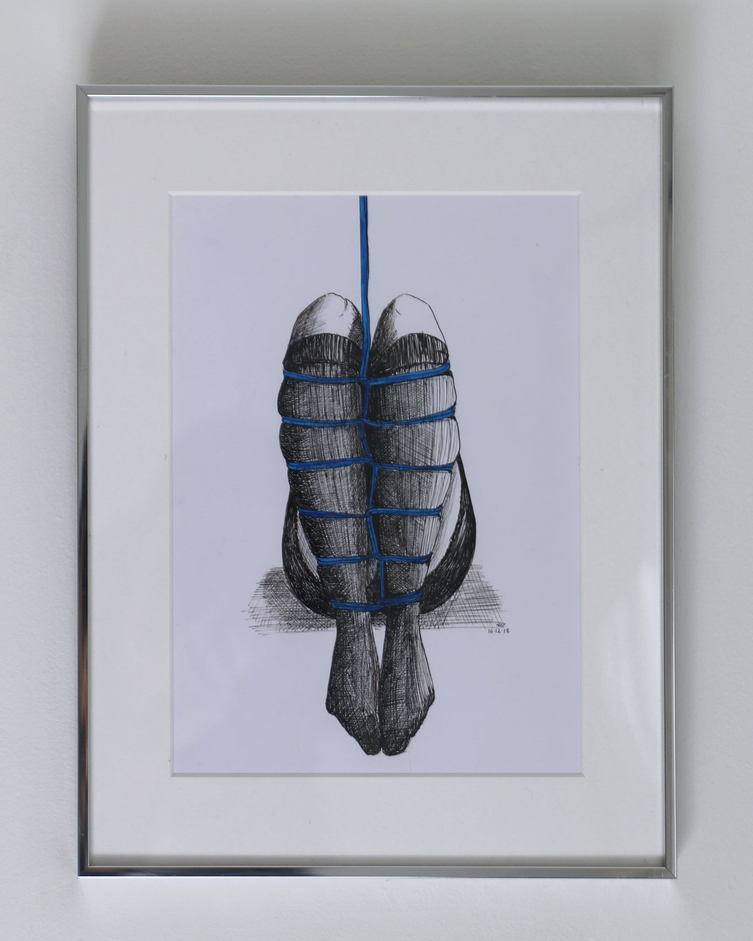 Shibari Legs Framed Original Drawing of Legs in Rope - Etsy