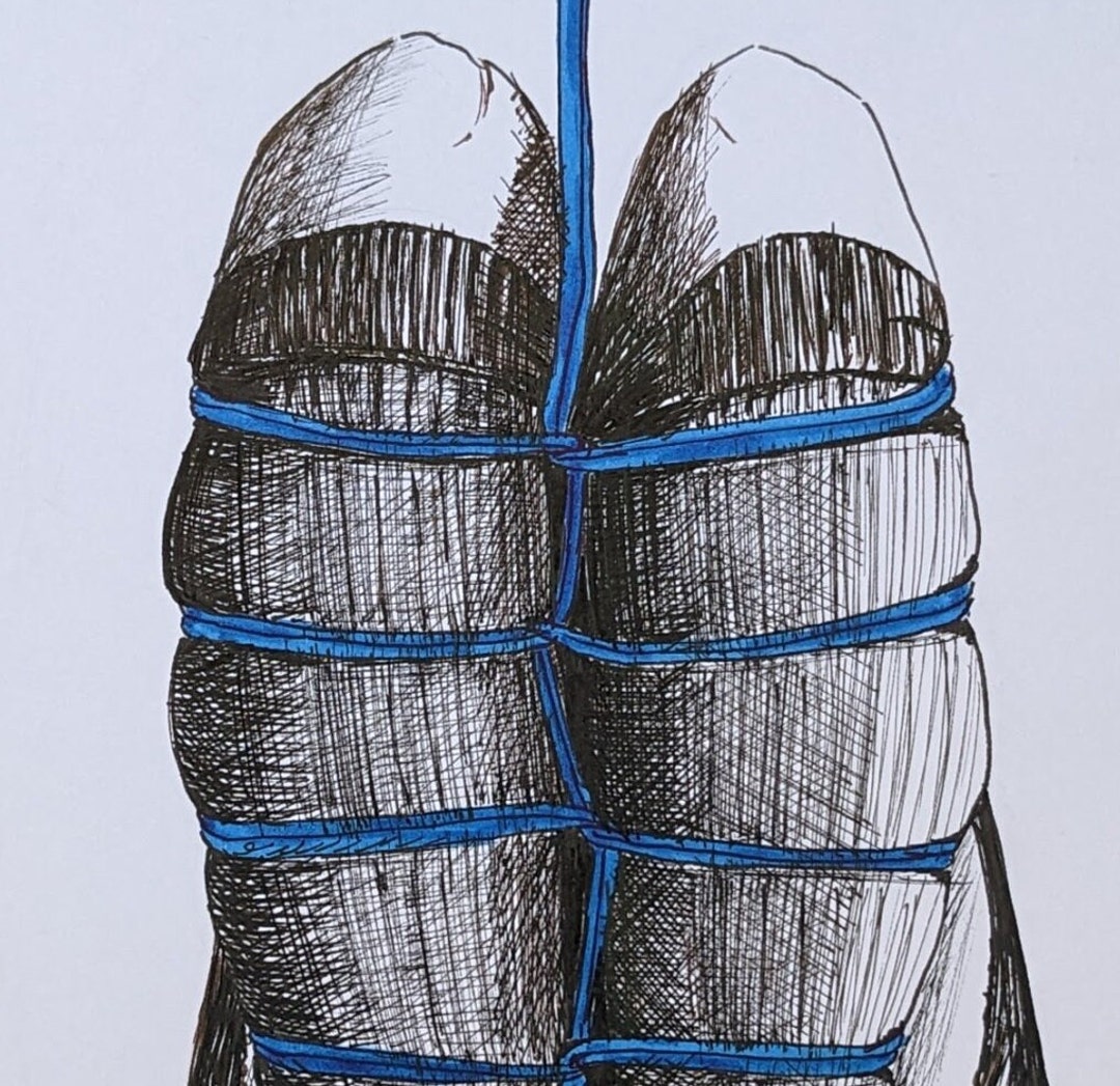 Shibari Legs Framed Original Drawing of Legs in Rope - Etsy