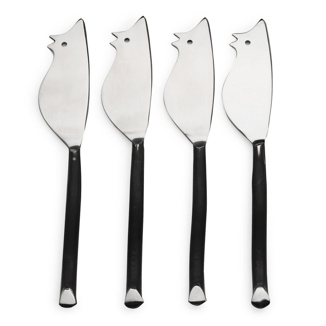 Twig Design Burnt Black Mouse Cheese Knife 4 Pcs. Set - Etsy