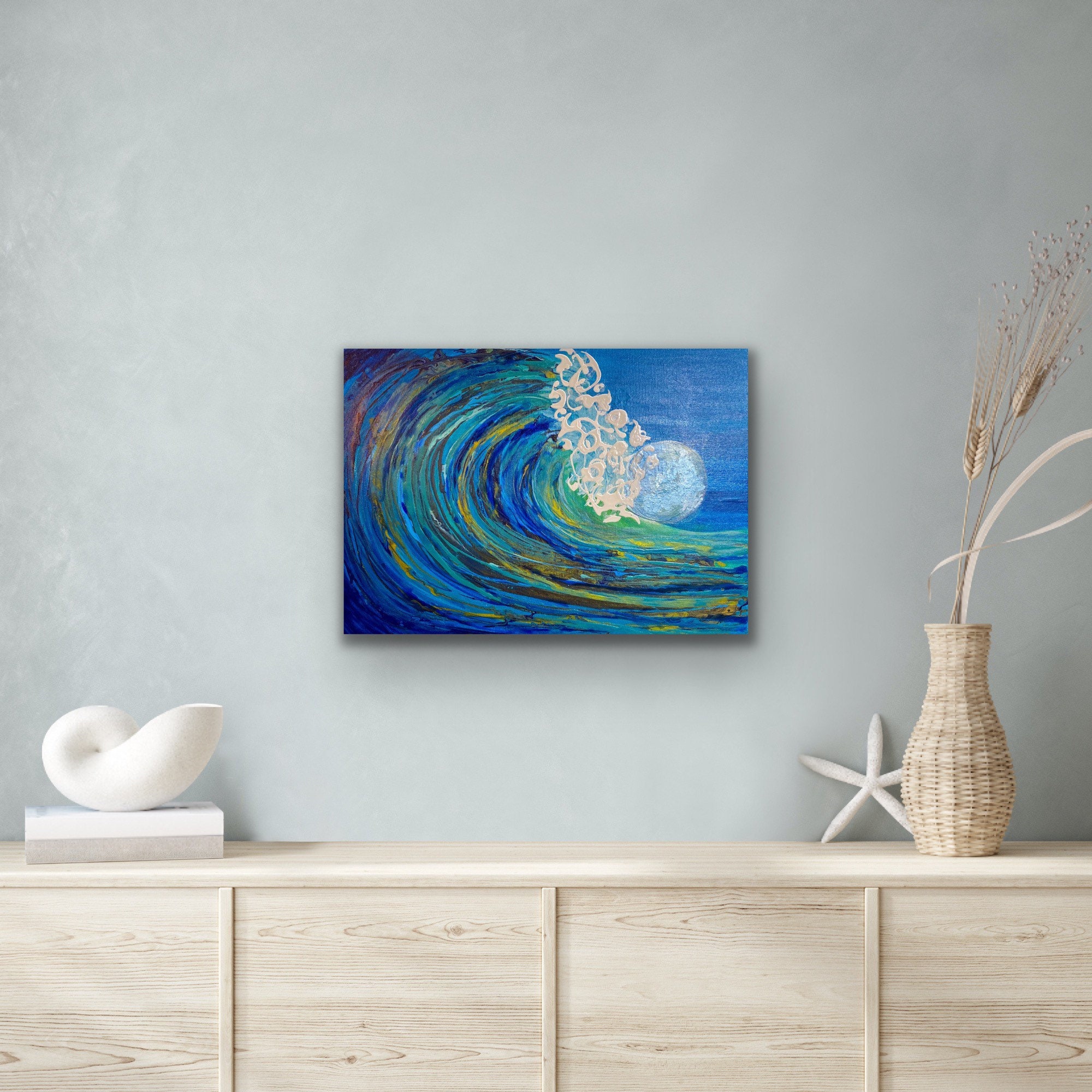 Painting Moonlight Surf 16x20 - Etsy