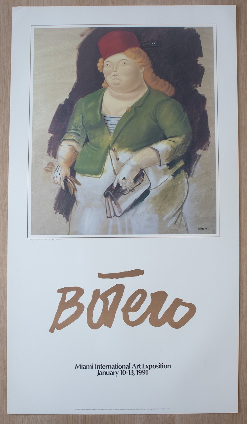 Mujer Con Sombrero Rojo Lithograph by Fernando Botero, 1991 - Etsy