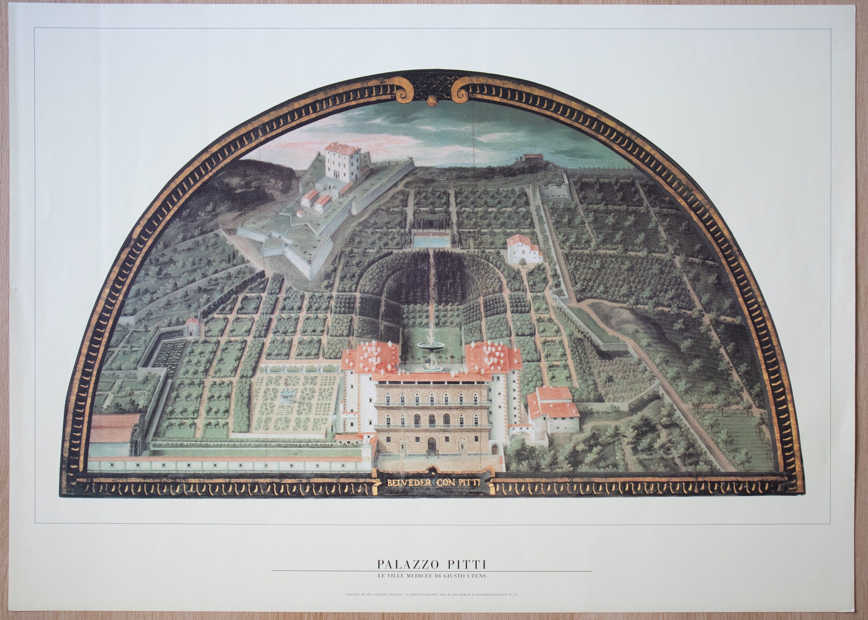 Palazzo Pitti Lithograph by Giusto Utens, 1992 - Etsy
