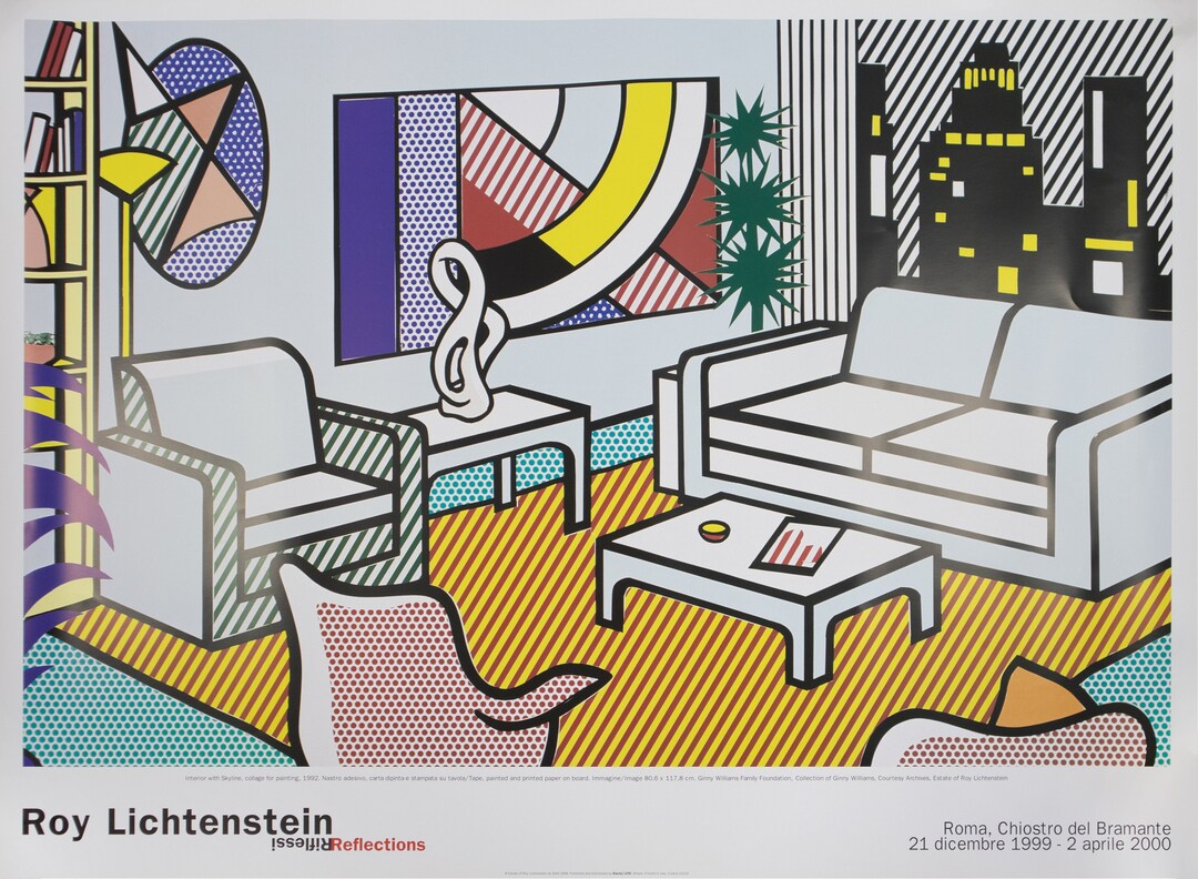 Interior With Skyline, Collage for Painting Offset Lithograph by Roy ...