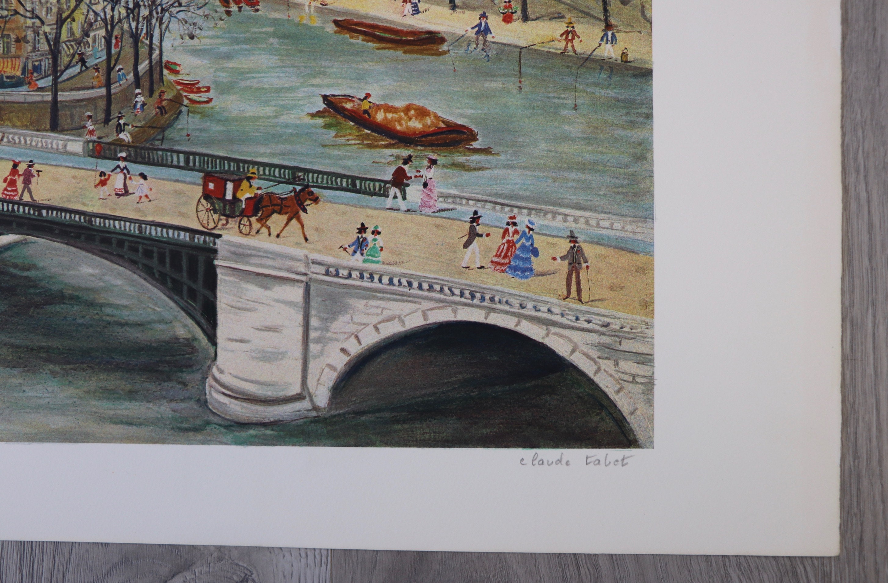 Signed Claude Tabet Ile De La Cite Lithograph - Etsy