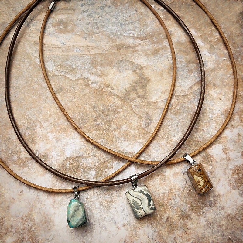 Leather and Stone - Etsy