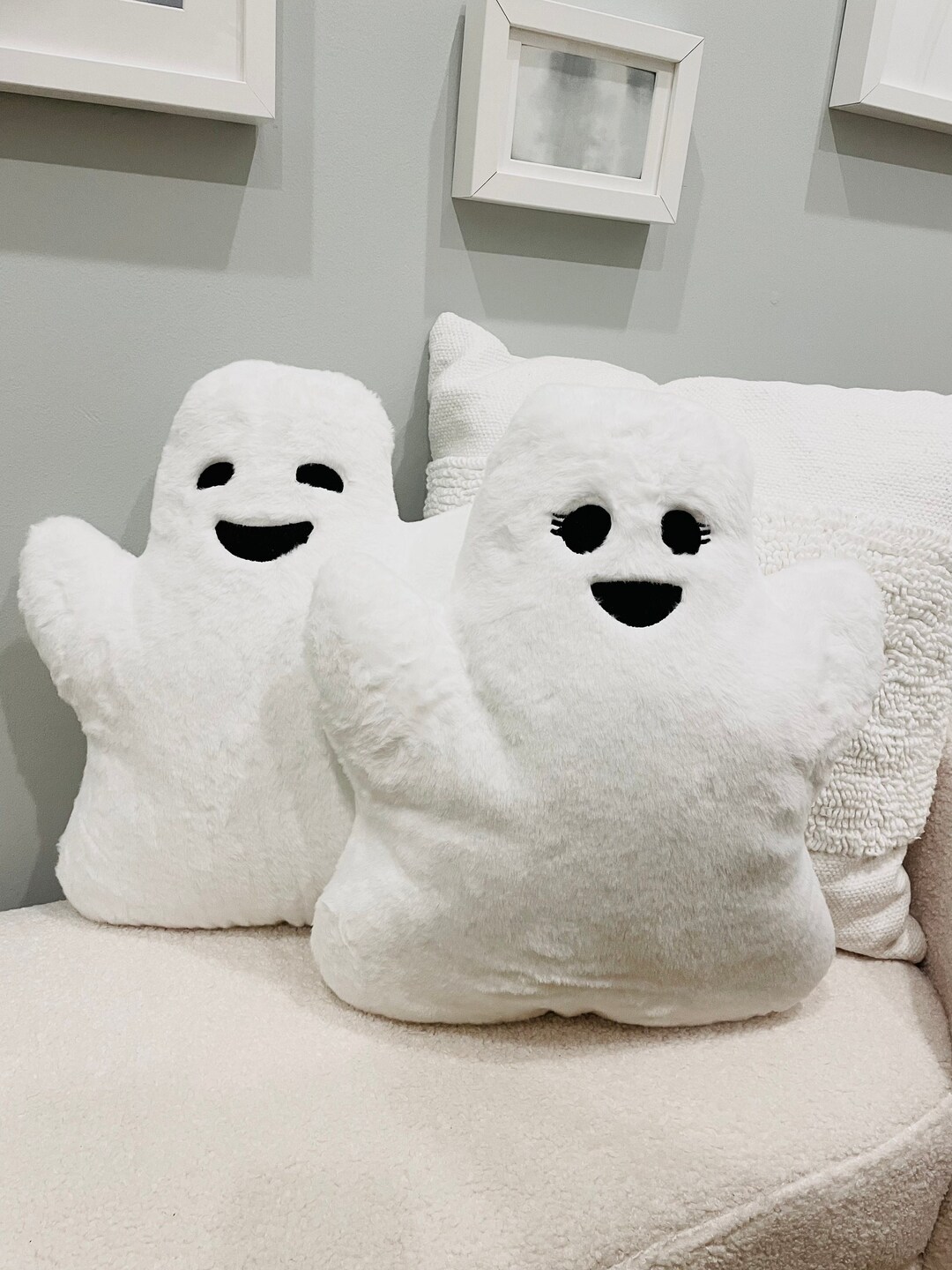 Ghost Pillow, Ghost Fuzzy Pillow, Halloween Pillow, Fall Pillow ...