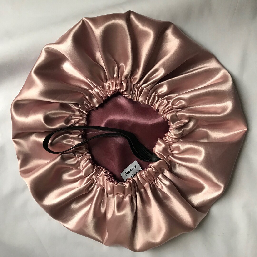 Rose Gold Adjustable Satin Hair Bonnet Reversible Satin - Etsy